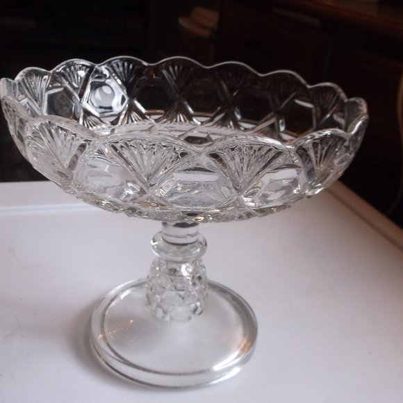 None | Accents | Vintage Clear Glass Compote Bowl | Poshmark